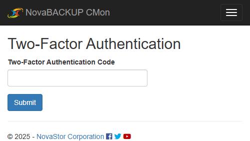Verify Two-Factor Authentication | NovaBACKUP CMon Help